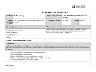 DP ESS ALL Unit Lesson Plans | Teaching Resources