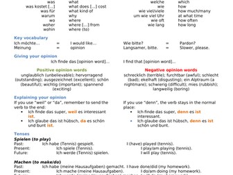 AQA GCSE German Exam Help Sheets - Bundle of 15! | Teaching Resources