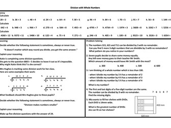 Addition, Subtraction, Multiplication and Division with whole Numbers ...