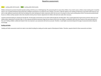 Assessment EYFS baseline and phonics | Teaching Resources