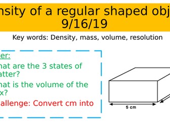 States of matter and Density practicals | Teaching Resources