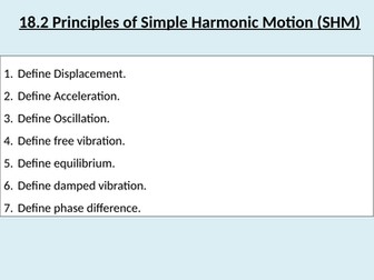 BUNDLE - Chapter 18 - Simple harmonic motion - AQA - Y13 - A level ...