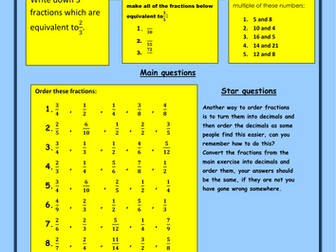 Ordering Fractions Resources | Tes