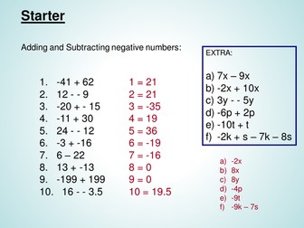 Multiplying and Dividing Negative Numbers Resources | Tes