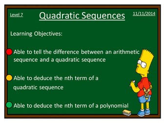 Quadratic Sequences Resources | Tes