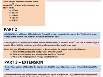 Bounds of Error Calculations Resources | Tes