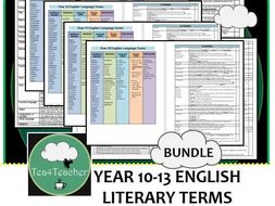 Language Terms for Secondary English BUNDLE - Y10, Y11, Y12, Y13 ...