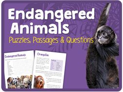Endangered Animals (Puzzles, reading & questions) | Teaching Resources