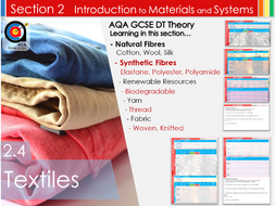 AQA GCSE DT 2.4 Textiles | Teaching Resources