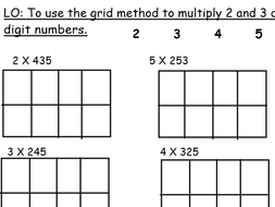 Multiply 2 and 3 digit numbers using grid method KS2 | Teaching Resources