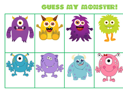 Guess my monster - adjective and description game | Teaching Resources