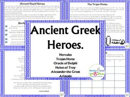 Ancient Greek Heroes - Worksheets and Activities | Teaching Resources