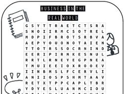 AQA GCSE Business (9-1) - Cross WordSearch - Business In The Real World ...