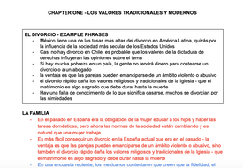 LOS VALORES TRADICIONALES Y MODERNOS FACT SHEET - A LEVEL SPANISH AQA ...