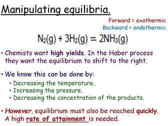 Dynamic Equilibrium and the Haber Process: 3 GCSE Chemistry Lessons. Edexcel 9-1 Topic SC15 ...