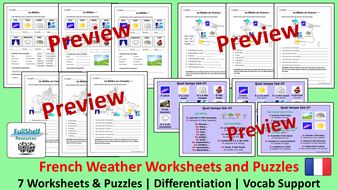 French Weather Worksheets (La Meteo) | Teaching Resources