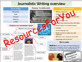 Journalistic Writing by ResourcesForYou | Teaching Resources