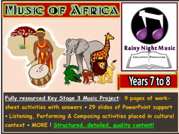AFRICAN MUSIC PROJECT Year 7 and Year 8 | Teaching Resources