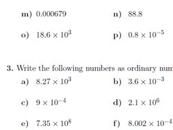 Standard form worksheet no 2 (with solutions) | Teaching Resources