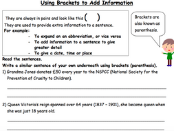 Parenthesis - Using Brackets | Teaching Resources