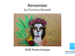 GCSE Poetry: Remember by Christina Rossetti | Teaching Resources