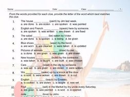 Passive Voice Multiple Choice Worksheet | Teaching Resources