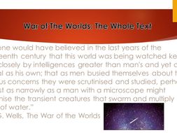War of The Worlds - The Whole Text | Teaching Resources