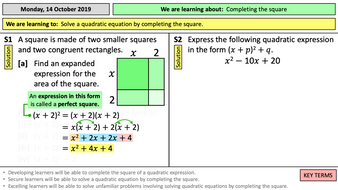 Solving quadratic equations COLLECTION (Bundle) by cparkinson3 ...