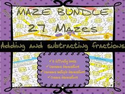 Adding and subtracting fractions mazes | Teaching Resources