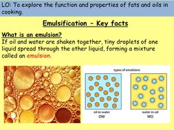 Emulsification and aeration - function of fats | Teaching Resources