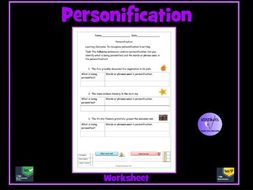 Personification Worksheet by Krazikas | Teaching Resources