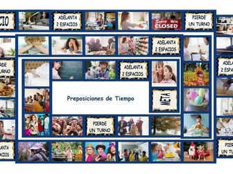 Time Prepositions 6 Spanish Photo Game Bundle | Teaching Resources