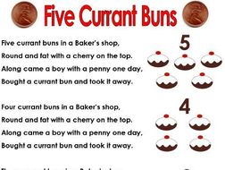 Five Currant Buns Activity Set, Counting, Rhyming, Singing Game ...
