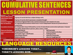 CUMULATIVE SENTENCES LESSON PRESENTATION | Teaching Resources