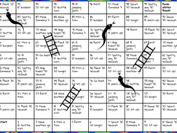 Snakes and Ladders Exercise Game | Teaching Resources