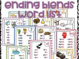Ending blend words list | Teaching Resources