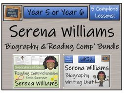 UKS2 Literacy - Serena Williams Reading Comprehension & Biography ...