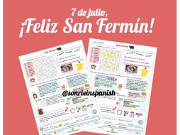 San Fermin worksheet with answers for self-correction | Teaching Resources
