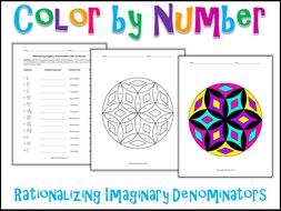 Rationalizing Imaginary Denominators Color by Number | Teaching Resources