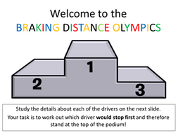 Stopping distances | Teaching Resources