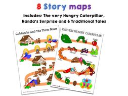 8 Story maps: 6 traditional tales + The Very Hungry Caterpillar and ...