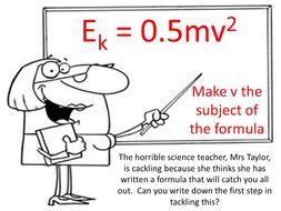 Rearranging the formula (Maths in Science) | Teaching Resources