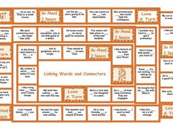 Linking Words and Connectors Legal Size Text Board Game | Teaching ...