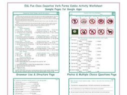 Causative Verb Forms Combo Interactive Worksheets for Google Apps ...