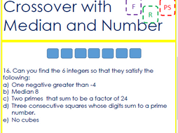 Crossover with Median and Number | Teaching Resources