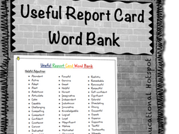 FREEBIE Useful Report Card Word Bank | Teaching Resources