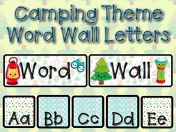 Camping Theme Word Wall Letters | Teaching Resources