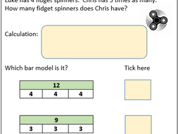 Bar Model, Multiplication and Division Fluency Problems (Yr 3 & 4 ...