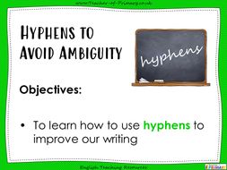 Hyphens to Avoid Ambiguity - Year 5 and 6 | Teaching Resources