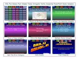 Past Simple Tense-Irregular Verbs Jeopardy PowerPoint Game | Teaching ...